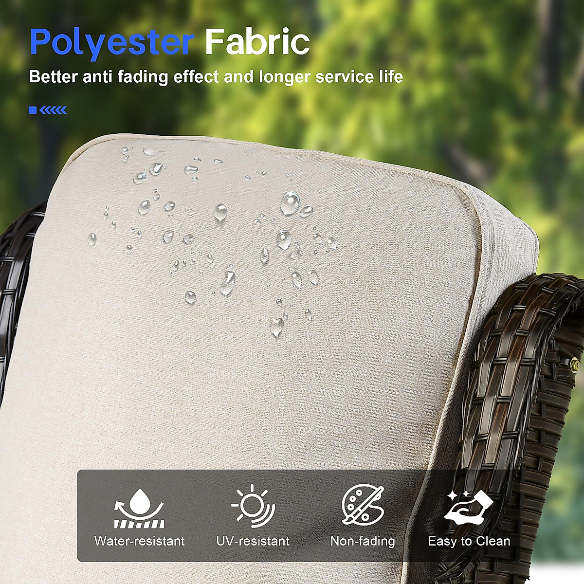 XIZZI Patio Furniture Sets with High Back Sofa,5 Pieces Outdoor Furniture Conversation Set,All Weather Wicker Outside Couch with Chairs and Ottomans,Brown Wicker Light Beige