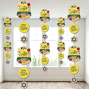 Big Dot of Happiness Sukkot - Sukkah Jewish Holiday DIY Dangler Backdrop - Hanging Vertical Decorations - 30 Pieces