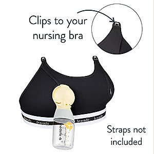 BRAVADO! DESIGNS Women’s Pumping Bra Hands Free | Clip and Pump | Pumping Accessory | Black | L
