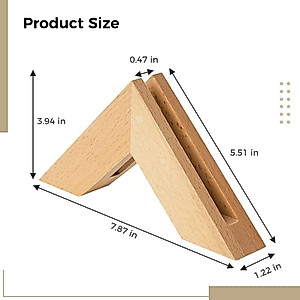 TIMCORR Vinyl Record Holder Set : Vinyl Wall Mount for Record Display, Beech Wood Album Shelf with Sticky Transparent Tapes Hanging on the Wall (Beech Wood Set of 4)