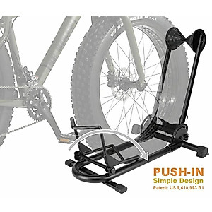 BikeHand Bicycle Floor Parking Rack Stand - for Mountain MTB & Road or Fat Bikes Indoor Outdoor Garage Storage - Max Tire Width 5" (2)
