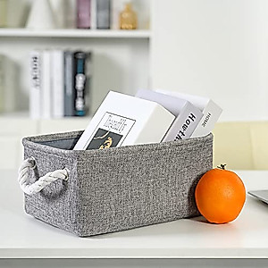 TheWarmHome Storage Bins -Small Storage Baskets for Organizing Shelves, Fabric Storage Cubes Closet Organizer for Home Closet Shelf Nursery Baby Toy Laundry Organization, Grey Decorative Gift Basket