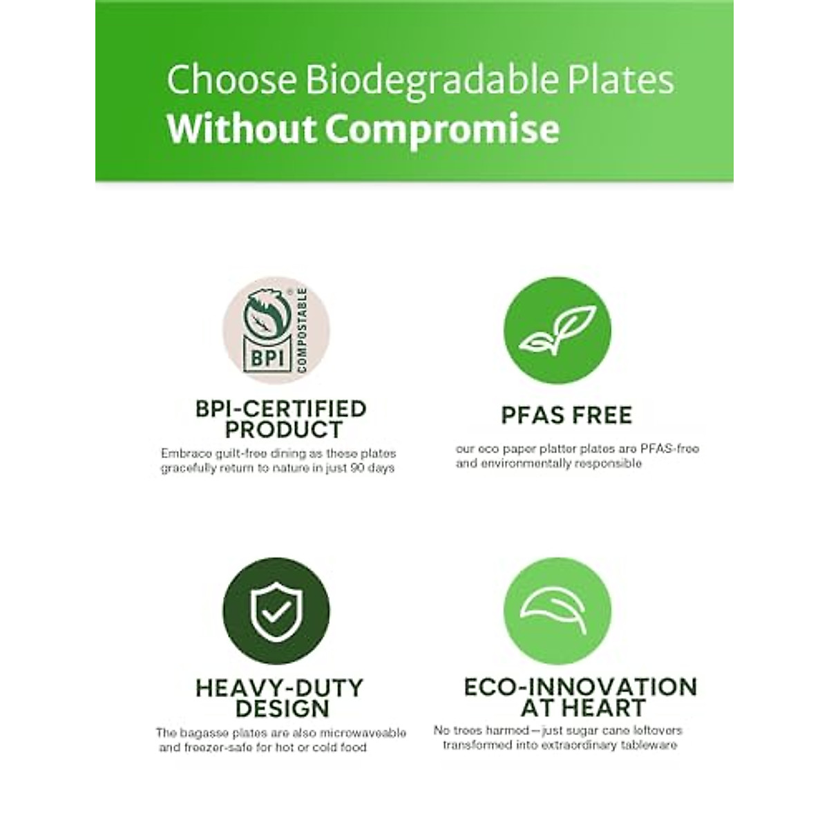 Teoox 100% Compostable Oval Plates Biodegradable Plates, BPI-Certified Eco Paper Plates, Bagasse Platter Plates, Recyclable Paper Plates, Sugarcane Plates (12.5 Inch - 40 Count)