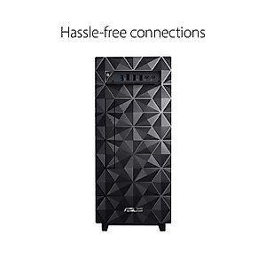 ASUS Desktop S300, Intel Core i5-10400 Processor, 16GB DDR4 RAM, 512GB PCIe SSD, DVD Drive, Windows 10 Home, Wired Keyboard & Mouse Included, Black, S300MA-DH501