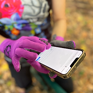 Loka Wear Women MTB Cycling Biking Gloves Full Finger All Finger Tips Touch Screen Breathable Light Weight Padded Audrey - Magenta (Medium)