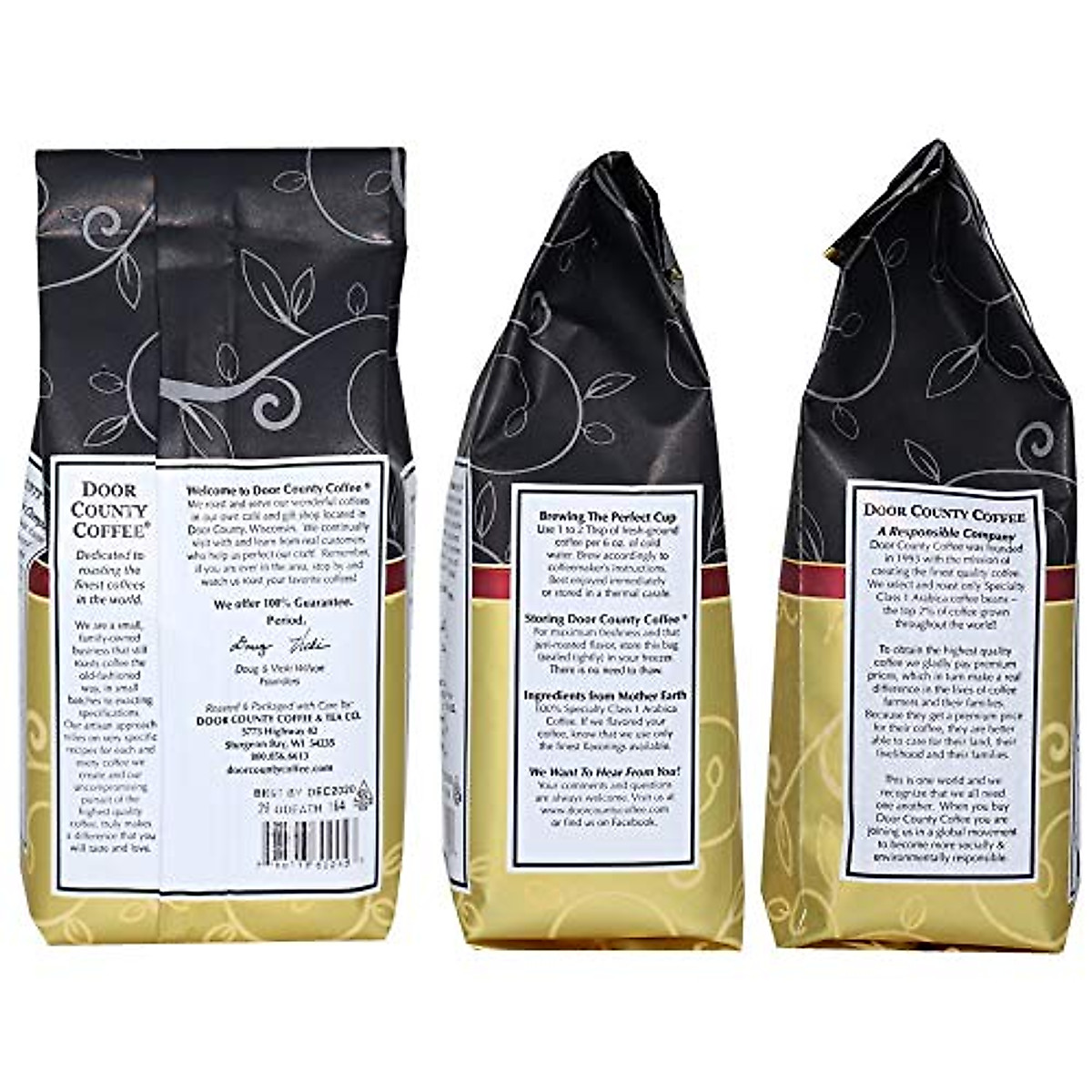 Door County Coffee - Chocolate Raspberry Truffle, Chocolate Raspberry Truffle Flavored Ground Coffee - Medium Roast, 10 oz Bag