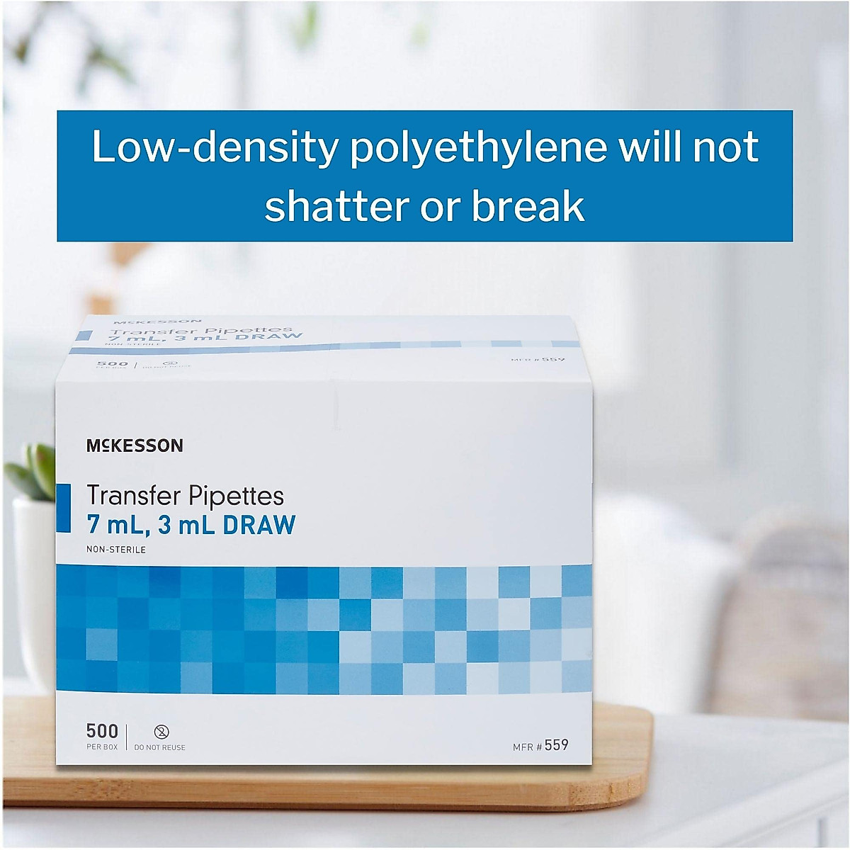 McKesson Transfer Pipette, Non-Sterile, 7 mL Capacity 0.5 mL to 3 mL Graduation Increments, 500 Count, 1 Pack