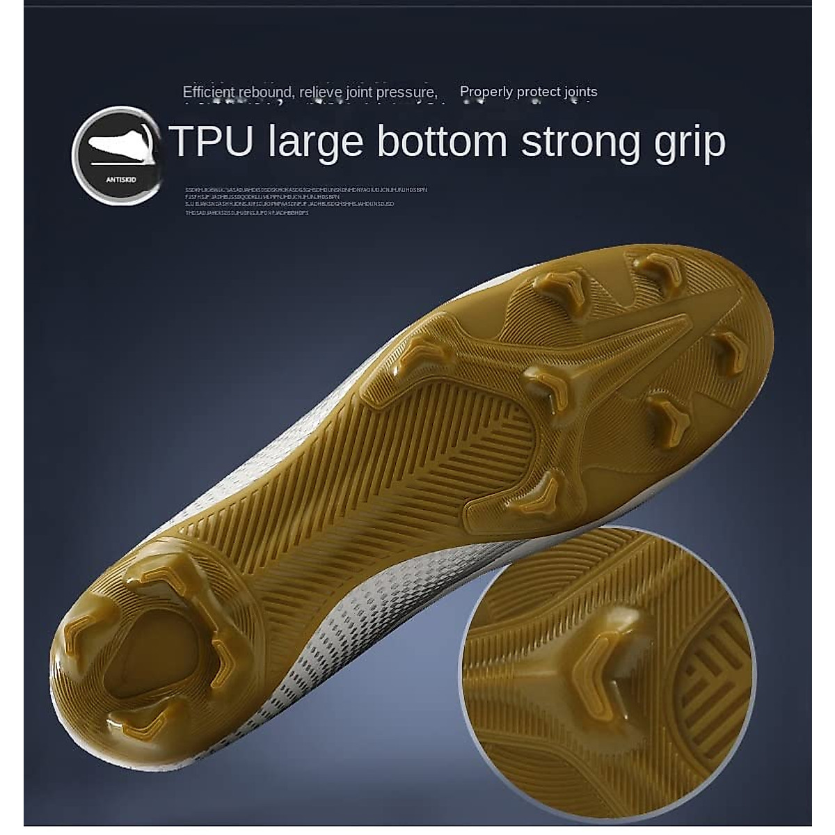 Low Leather Soccer Cleats - Professional-Grade with Lace-Up - Ideal for Training & Competition on Firm Ground & Turf - Unisex, Men, Women, Boys & Girls (Black Gold,8,6.5,Women,Medium,Men)