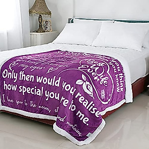 Wife Blanket Happy Anniversary Romantic Gifts - Luxurious Throw Blankets with Loving Messages for Gift for Her | Snuggly Soft Blanket from Husband for Valentine's Day Wife Gifts | 50" X 60"