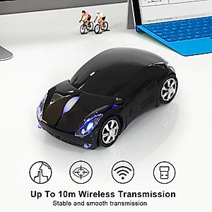 Zerone 2.4GHz Mouse, Portable Optical Mouse 1600DPI for/Android/ME/Windows PC/Tablet Gaming Office (Black)