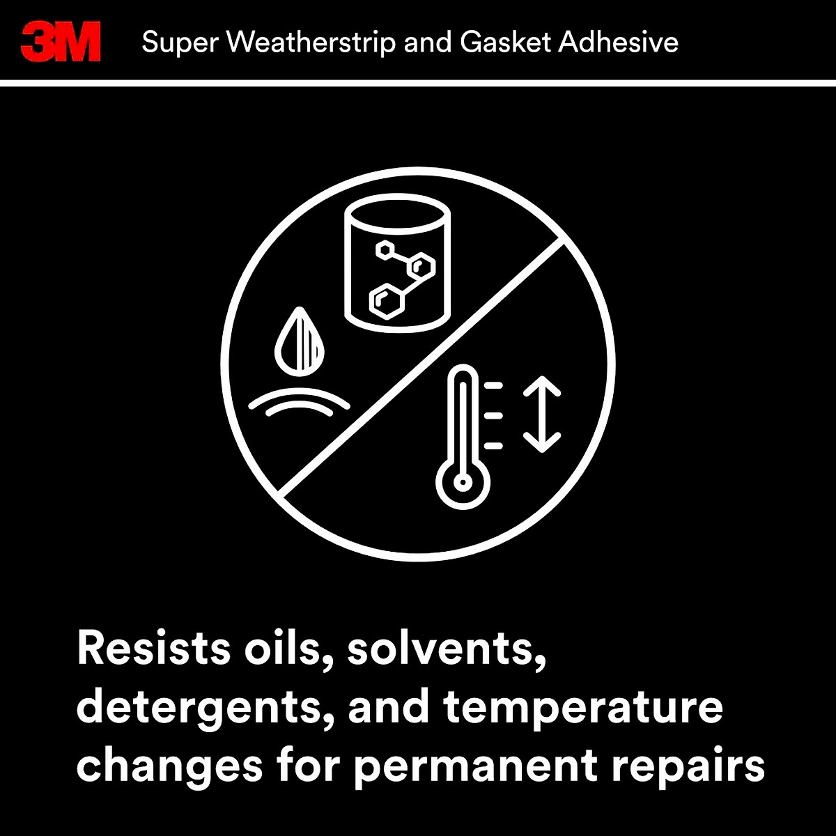 3M Black Super Weatherstrip and Gasket Adhesive, Auto Trim Adhesive, Black, 5 fl oz