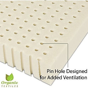 ORGANIC TEXTILES 2" Organic Latex Mattress Topper with Velvet Cover (King, Soft)