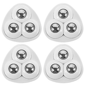 SOLUSTRE 4pcs Mini Caster Wheels Paste Universal Wheel 360° Rotation Sticky Swivel Pulley Sticky Pulley for Bin Storage Box Furniture Trash Can Kitchen Small Appliances Wheels