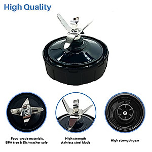 Blender 6 Fins Female Blade Replacement Parts for Ninja, Extractor Bottom Blade Compatible with Nutri Ninja Auto iQ BL450 69, BL451 70, BL455 30 DOB, BL456 70, BL480 70, BL480D 30 DOB, BL482 30 DOB