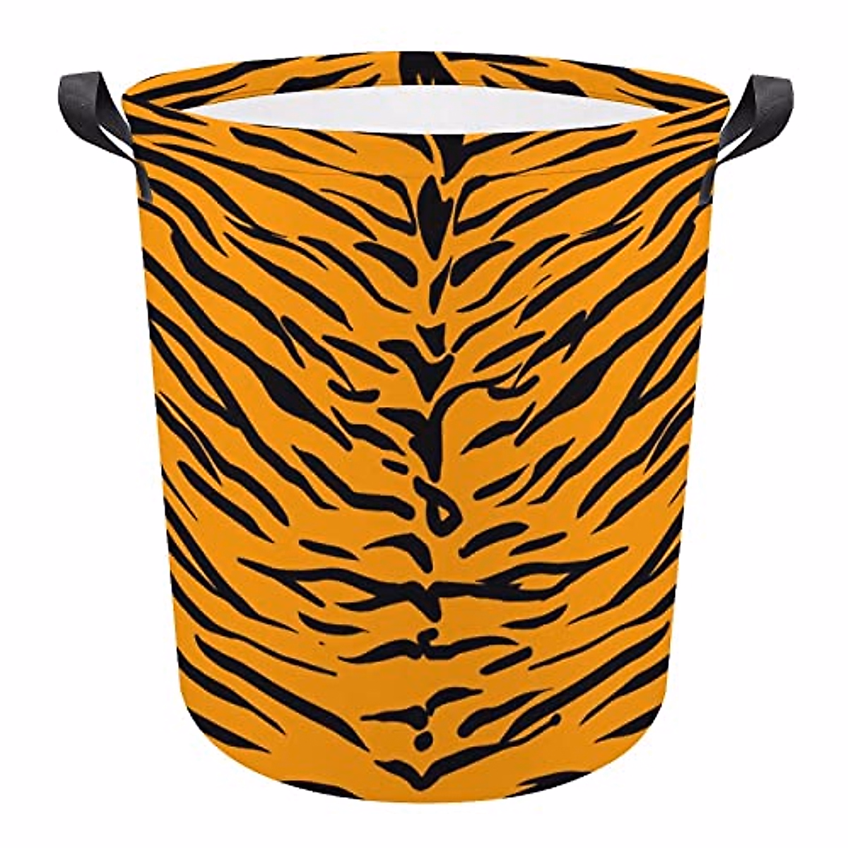 Tiger Skin Pattern Foldable Laundry Basket Waterproof Hamper Storage Bin Bag with Handle 16.5"x 16.5"x 17"