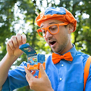 Blippi Mini Mobiles, 5 Pack Mini Vehicles - Features Character Toy Figure In Each Vehicle: Mobile/Car, Monster Truck, Recycle Truck, Ice Cream Truck, and Airplane - Educational Toys for Young Children