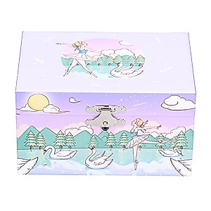 Pinsofy Musical Jewelry Box, Portable Music Storage Box for Organizing Small Daily Items for Kids Girl for Children for Birthday Gift(F Music Box)