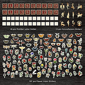 NTWJNJY Vintage Scrapbooking Supplies Stickers,365 Pcs Bullet Journals Supplies Aesthetic Scrapbook,Junk Journal Supplies Scrapbook kit,Birthday Craft Gift for Teen Girl Kid Women.