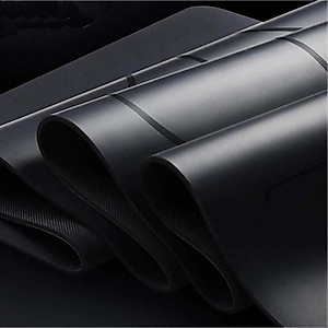 Ithonest PU Natural Rubber Yoga Mat with Alignment Lines,Pilates Exercise Non-slip Mats,Fitness Sports Slimming Training Eco Friendly mats & home 74"X26"(Included Carrying Strap and Mesh Bag) (Black)