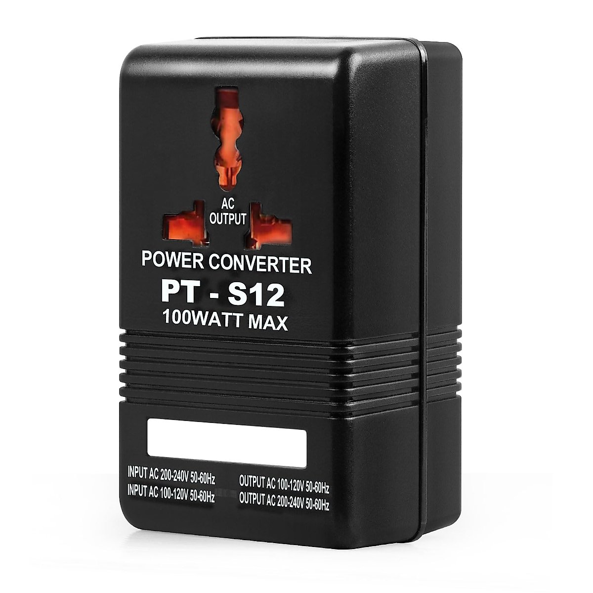 Voltage Converter 110V to 220V Step-Up & Step-Down Power Two-Way Conversion Voltage Converter Transformer for Travel, RV, and Camping(Black, 100W)