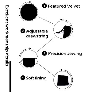 4 Pcs Luxury Anti-Tarnish Cloth Bag for Silver Storage, Jewelry, Silverplate, Protection Flatware Silverplate Tarnish Cleaning (Black, 10 x 13.78 Inch)