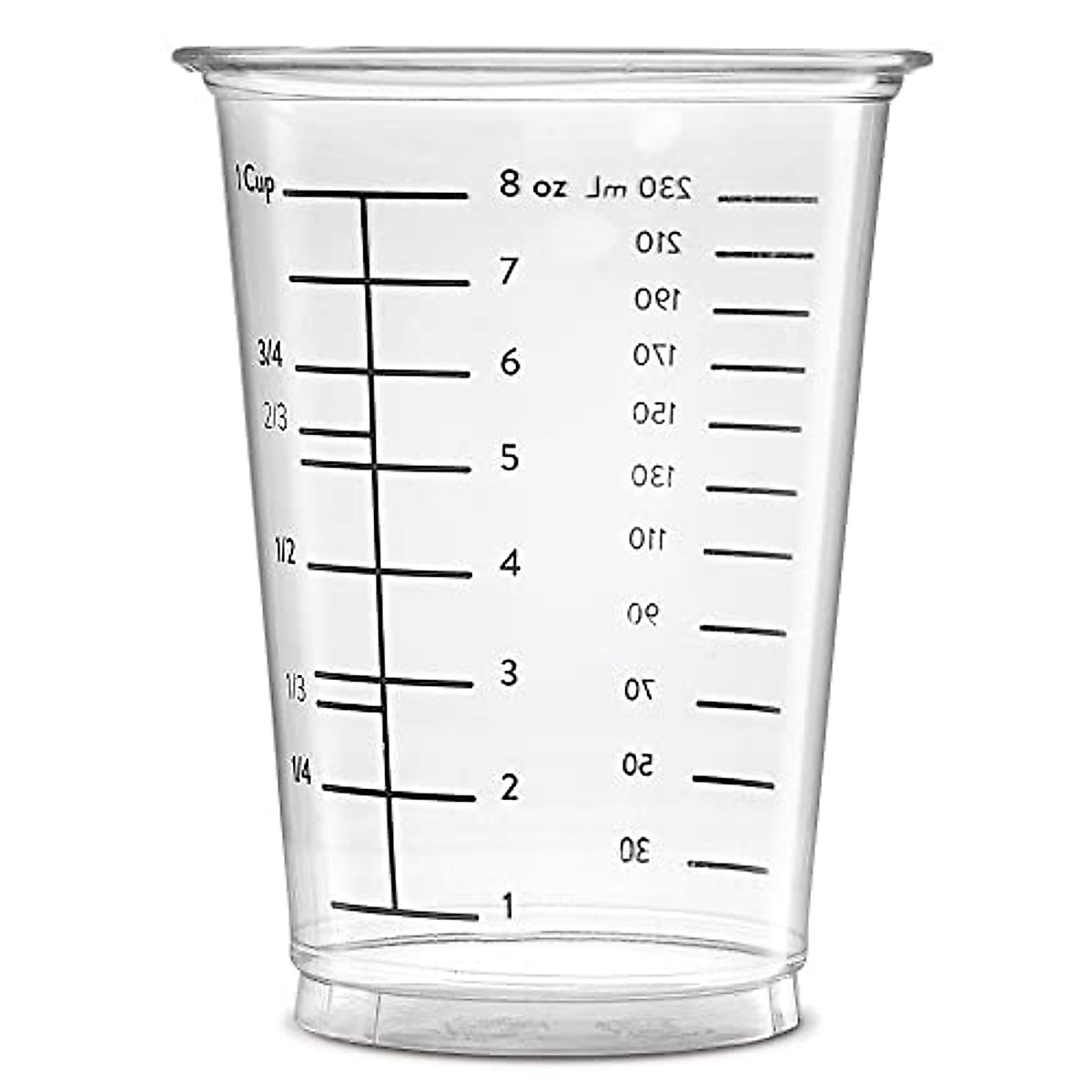 [25 Count - 10 oz.] Multipurpose Disposable Plastic Measuring Cups - Baking, Cooking, Epoxy Resin, Mixing & Measuring Cups