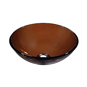 Dawn Tempered Glass Vessel Sink-Round Shape, Brown