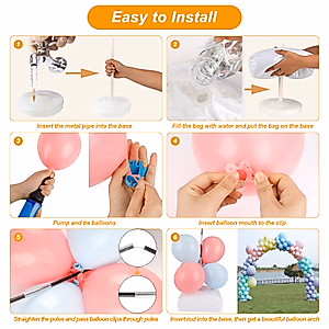 RUBFAC Balloon Arch Stand, 10ft Wide Adjustable Balloon Arch Kit Adjustable Frame with Water Fillable Base for Wedding Birthday Baby Shower Decoration Halloween Christmas Party Supplies