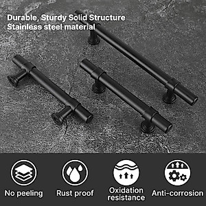 goldenwarm 15Pack Black Cabinet Handles 3inch Black Cabinet Pulls Matte Black Drawer Pulls Vintage Kitchen Cabinet Handles Dresser Handles