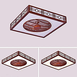 64W LED Ceiling Fans,Modern Acrylic Semi Flush Mount LED Invisible Ceiling Fan Lighting with Remote Control 3-Light Color and 3-Speed Changeable Enclosed Fandelier Timing Lamp (22.4 inch Round)