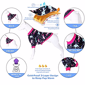 LovinPet German Shepherd Dog Pajamas: Upgraded Lightweight Flannel Dog Warm Apparel, Skin-Friendly Fabric Starry Sky Wild Horse Prints Dog Clothes for Small to Medium to Large Dog Breeds,Medium
