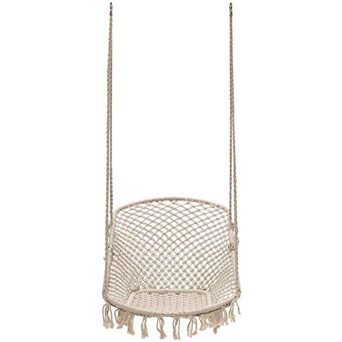 Sorbus® Lounge Chair Macrame Swing, 265 Pound Capacity, Perfect for Indoor/Outdoor Home, Patio, Deck, Yard, Garden (Cream)