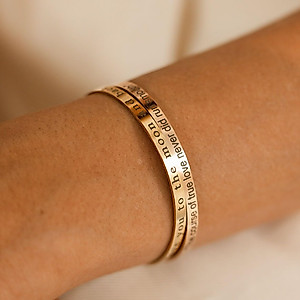 Petite Boutique Personalized Bangle Bracelet - Slim Layered Bracelet, a Thoughtful and Stylish Gift -Custom Engraving