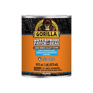 Gorilla Waterproof Patch & Seal Liquid, Black, 16 Ounces, (Pack of 1)