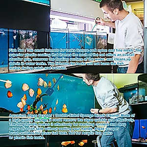 Coldairsoap Fish Tank Gravel Vacuum Pump, Fish Tank Gravel Cleaner/Water Changer, Aquarium Water Changer Siphon, 3 in 1 Aquarium Gravel Cleaner with Sponge Scrubber Pad Cleaning as