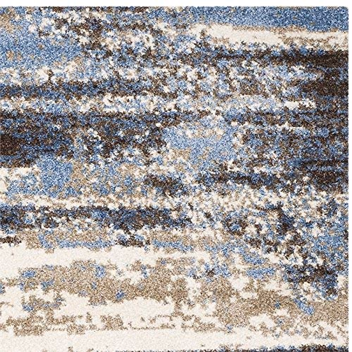 SAFAVIEH Retro Collection Runner Rug - 2'3" x 7', Cream & Blue, Modern Abstract Design, Non-Shedding & Easy Care, Ideal for High Traffic Areas in Living Room, Bedroom (RET2138-1165)