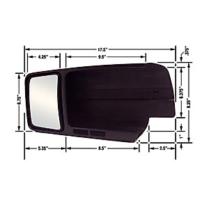 CIPA 11800 Custom Towing Mirror - Ford, Pair, black & silver, 18 inch