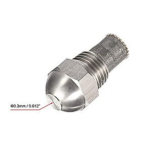 uxcell Mist Nozzle - 1/4BSPT 0.3mm Orifice Dia 304 Stainless Steel Fine Atomizing Spray Tip