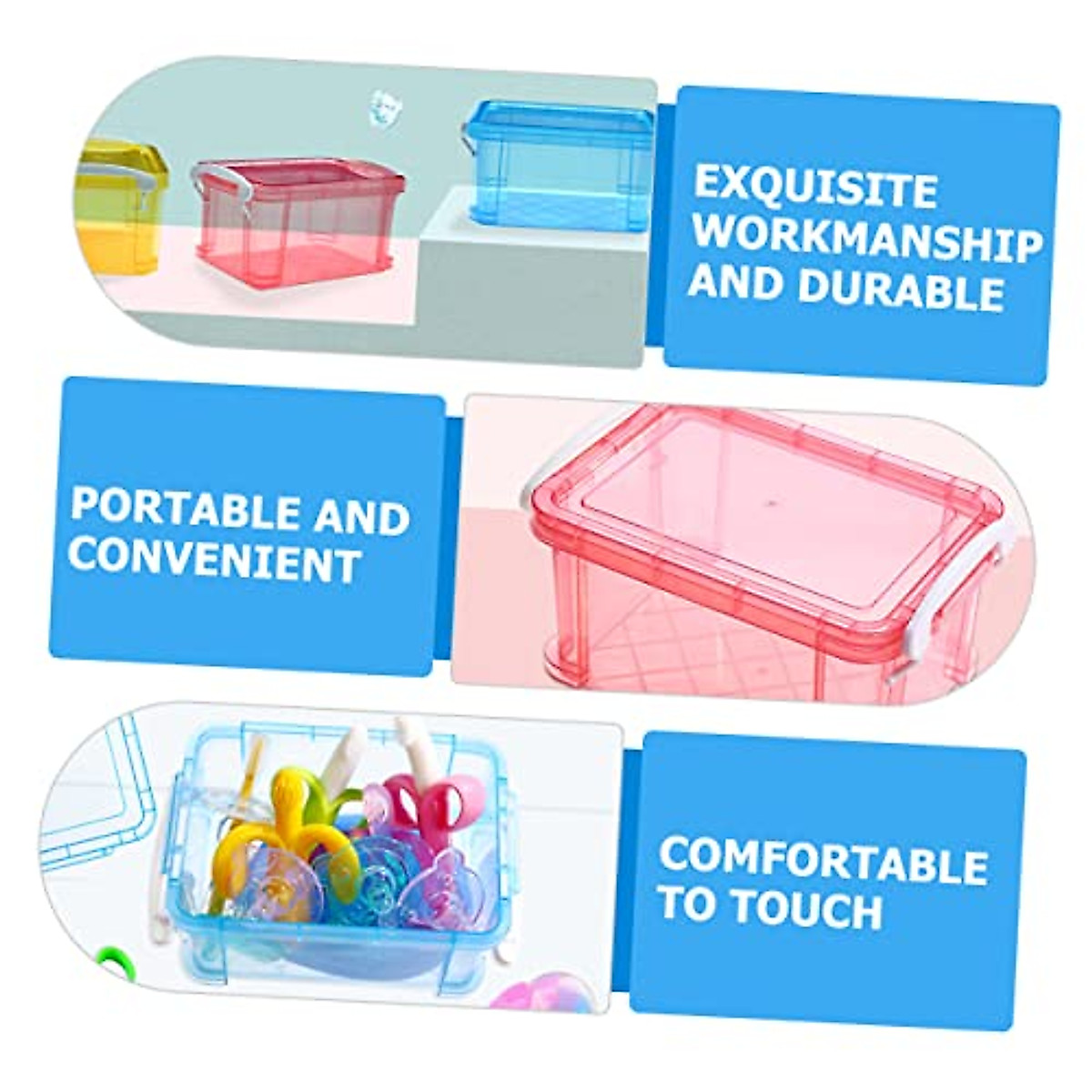 Cabilock Red Storage Bins with Lids 2pcs Boxes Storage Box Plastic Container Plastic Box Stuffed Animals for Kids Storage Bins with Lids for Animal Storage Organizing Box