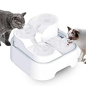 Kopmath Cat Water Fountain for Multiple Pets, 4 Tiers, 95oz/2.8L, Whisper Quiet Pump, Scientific Filtration, Easy to Set up & Clean, Emergency Water Storage, Large Dog Water Dispenser, with Power Plug