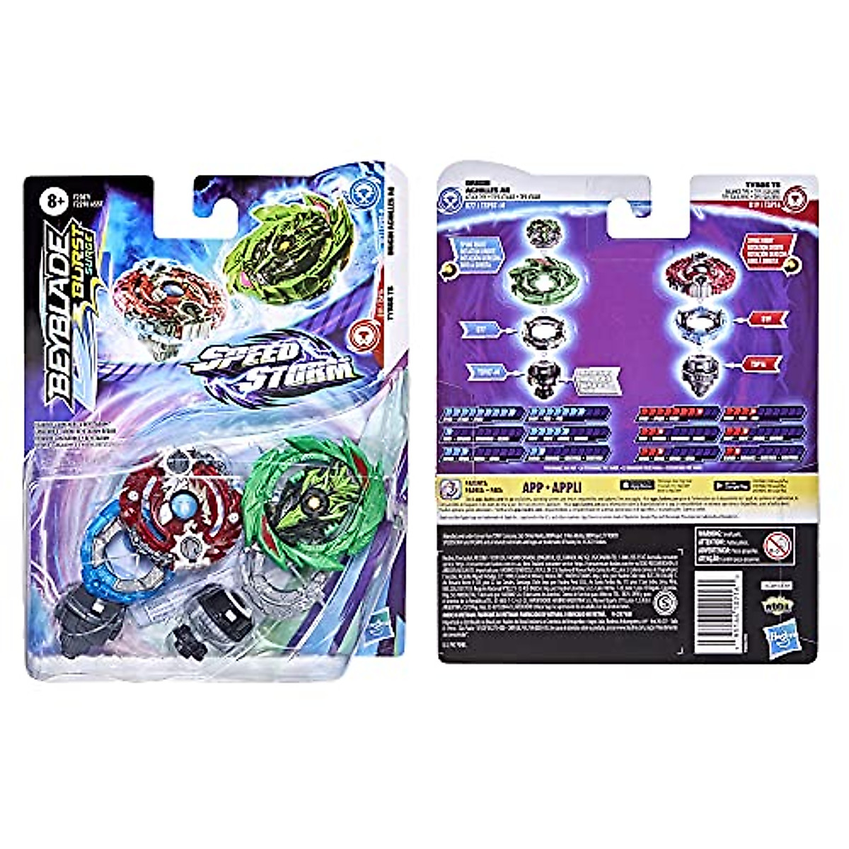 BEYBLADE Burst Surge Speedstorm Origin Achilles A6 and Tyros T6 Spinning Top Dual Pack - 2 Battling Game Top Toy for Kids Ages 8 and Up
