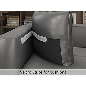 EASE MOOSE Modular Sectional Accent Chair with Storage Seat, Faux Leather Armchair Modern Single Sofa Club Chair for Living Room