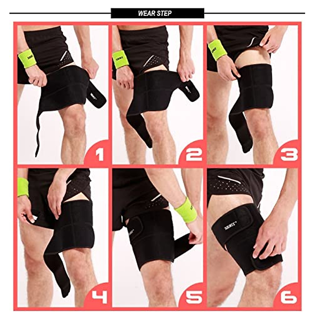 Dexlary Compression Thigh Recovery Sleeve for Hamstring Pain, Groin Pain, & Quad Support - Guaranteed to Speed up Recovery & Relieve Pain and Soreness - Great for Running & All Sports! (1 Sleeve)
