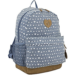 Eastsport Lightweight Stylish Daypack - Denim/Heart Print