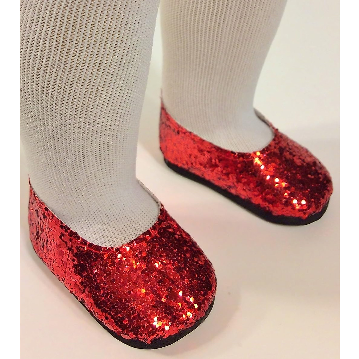 18" Doll Shoes - Red, Silver, Black - Sparkle Glitter for American Girl Dolls