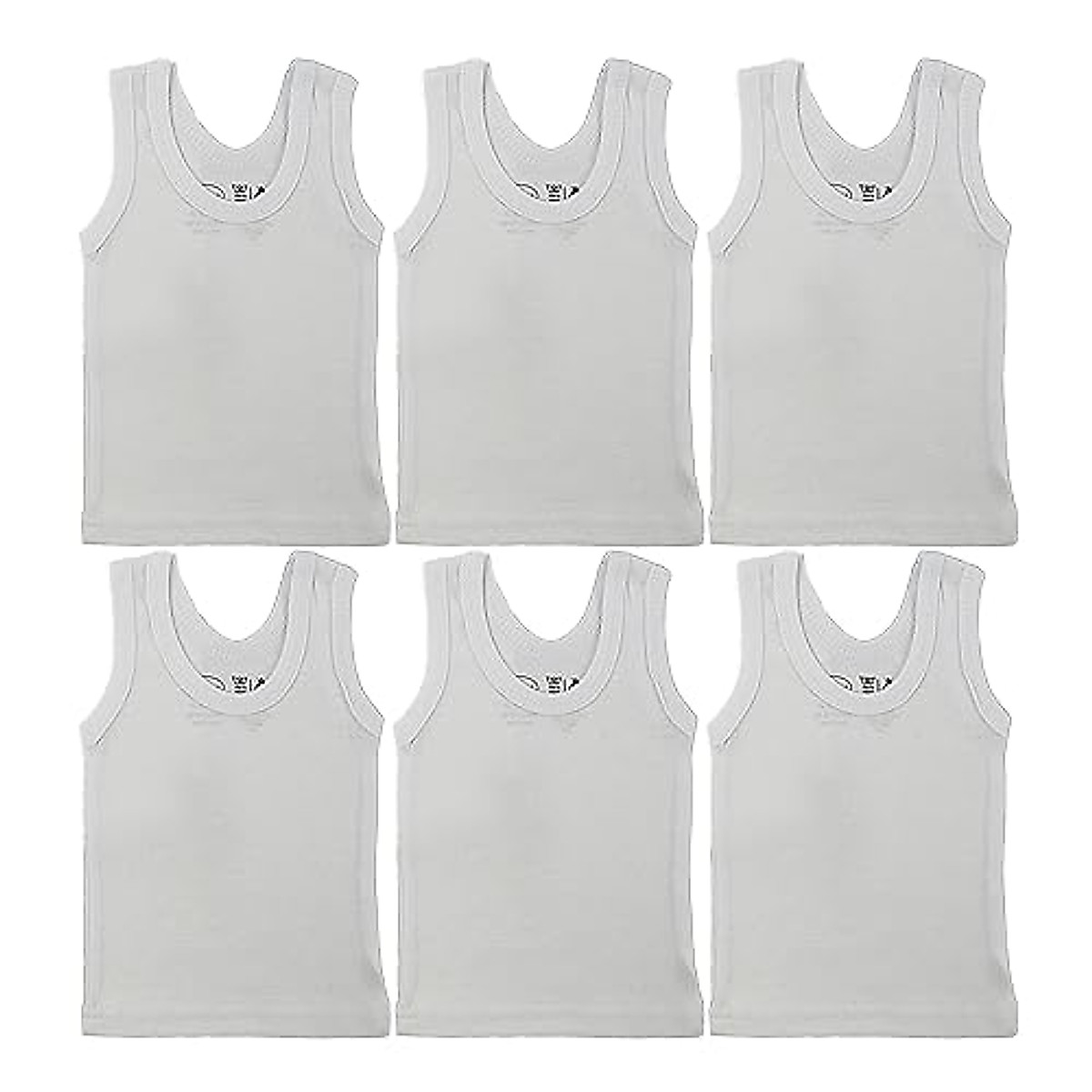 Baby Tank Tops Boys, Girls, Unisex Sleeveless 100% Cotton Shirts for 0-24 Months(Medium, Neutral/White/6-Pack/For Unisex)