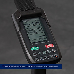 Titan Fitness Fan Bike 50.25 in. x 20.375 in. 111 lb. Heavy Duty Steel Removable Fan Guard LCD Console Display