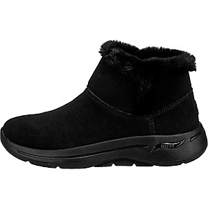 Skechers Women's GO Walk Arch FIT-Cherish Fashion Boot, Black/Black, 7.5