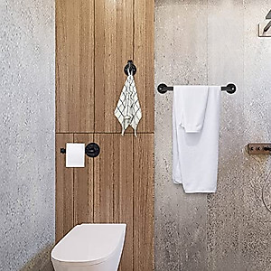 2 Pack 18 Inch Industrial Pipe Towel Bar, Elibbren Bathroom Hardware Towel Bar Accessory, DIY Wall Mount Bath Towel Rack Holder