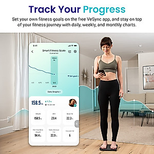 Etekcity Scale for Body Weight, Smart Digital Bathroom Weighing Machine with Body Fat for People, Accurate Bluetooth BMI Measurement, Body Composition Analyzer, 400lb